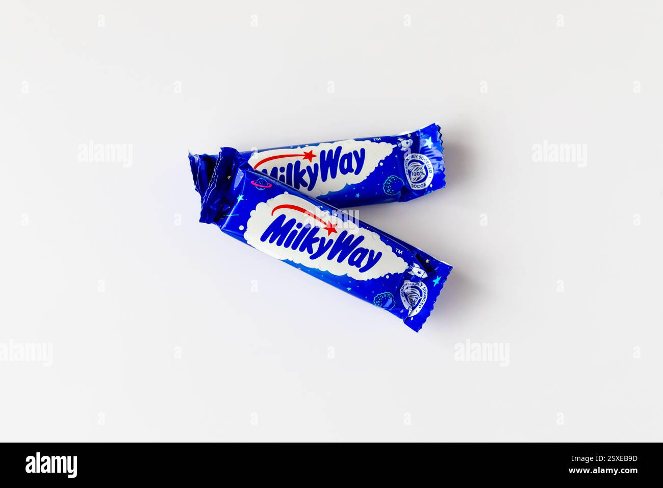 Two Milky Way chocolate candy bars Stock Photo - Alamy