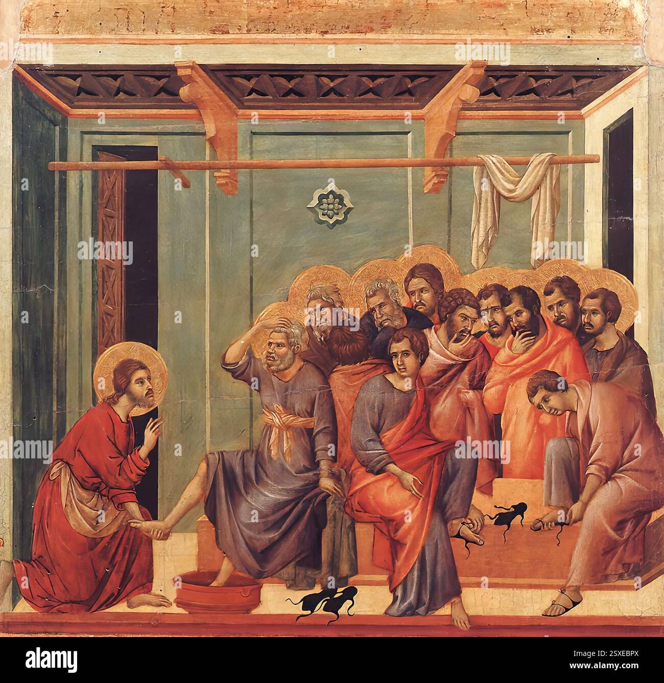 DUCCIO di Buoninsegna (b. ca. 1255, Siena, d. 1319, Siena) Washing of the Feet 1308-11 Tempera ...