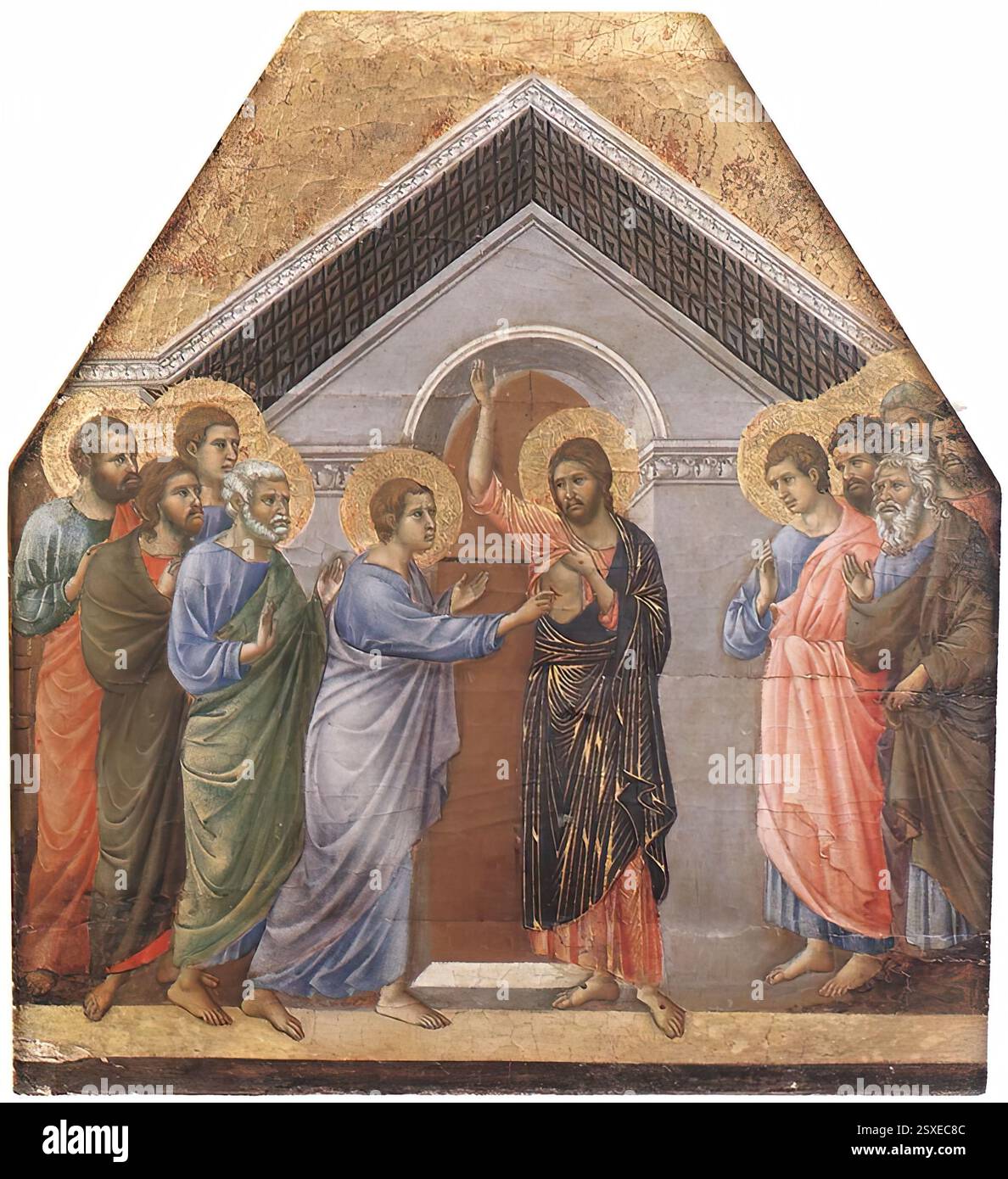 DUCCIO di Buoninsegna (b. ca. 1255, Siena, d. 1319, Siena) Doubting Thomas 1308-11 Tempera on ...