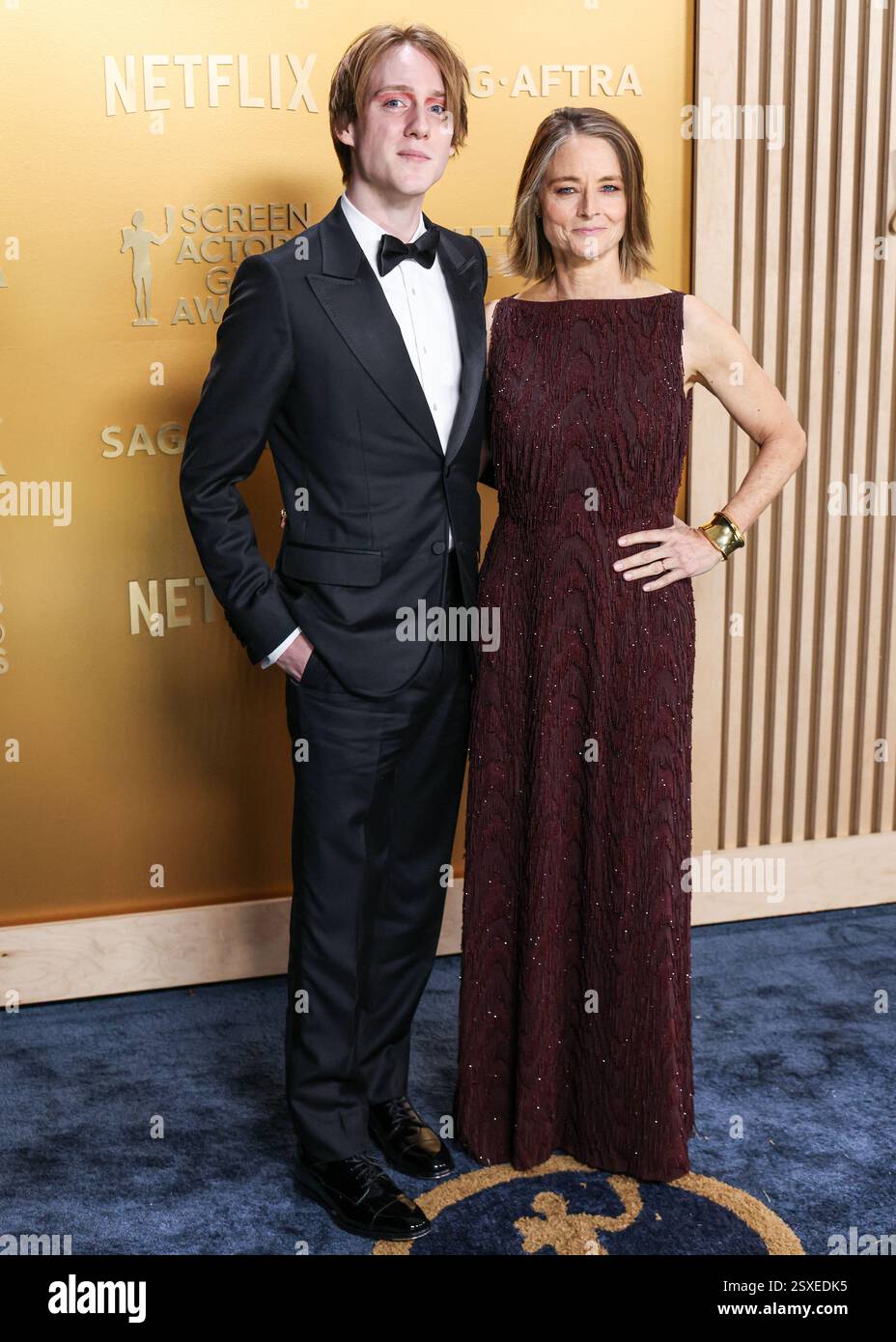 LOS ANGELES, CALIFORNIA, USA - FEBRUARY 23: Charlie Foster and mother ...
