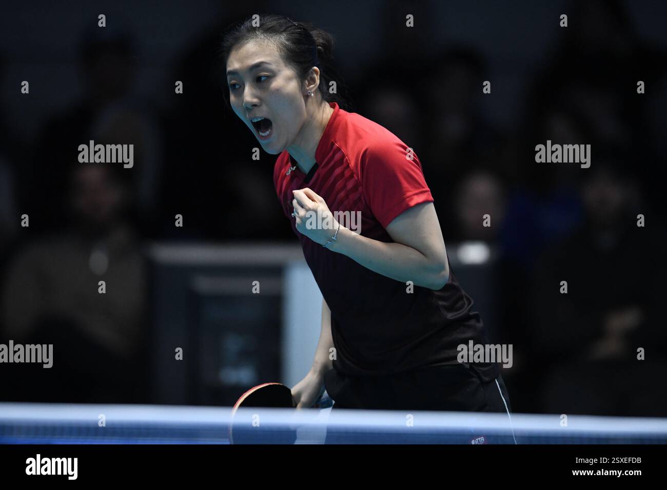 Montreux, Switzerland. 23rd Feb, 2025. Han Ying of Germany celebrates ...