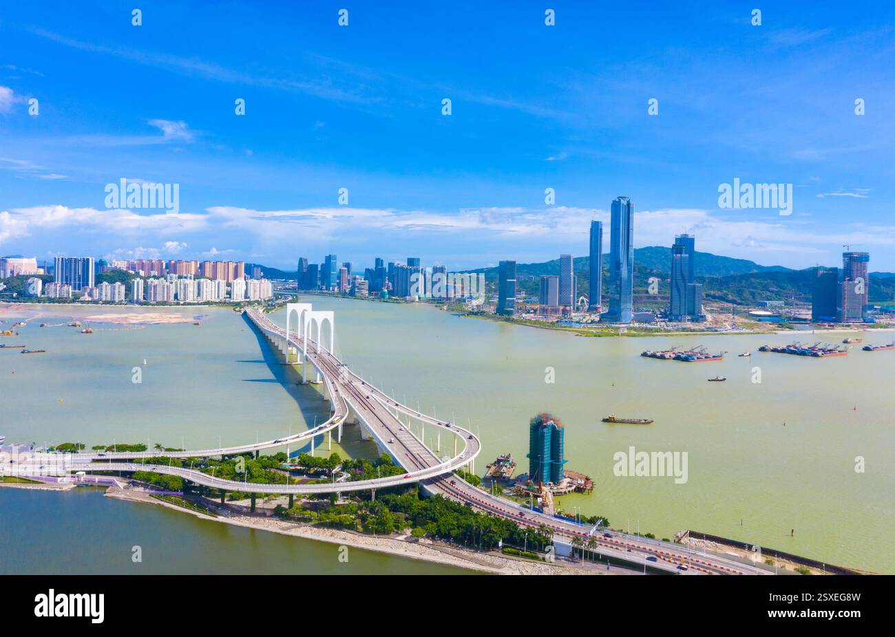 Aerial Scenery of Zhuhai and Macau Bay in China Stock Photo - Alamy