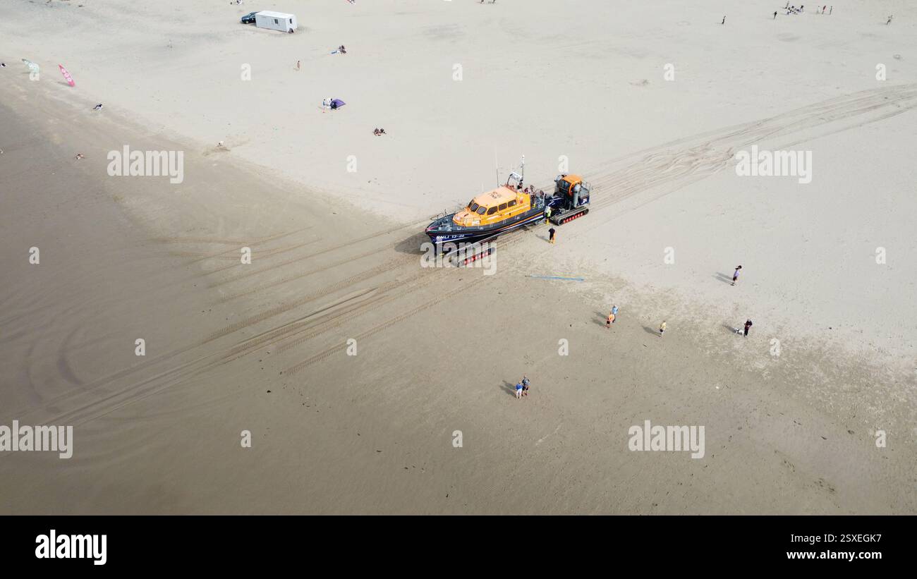 RNLI launching boat Stock Photo - Alamy