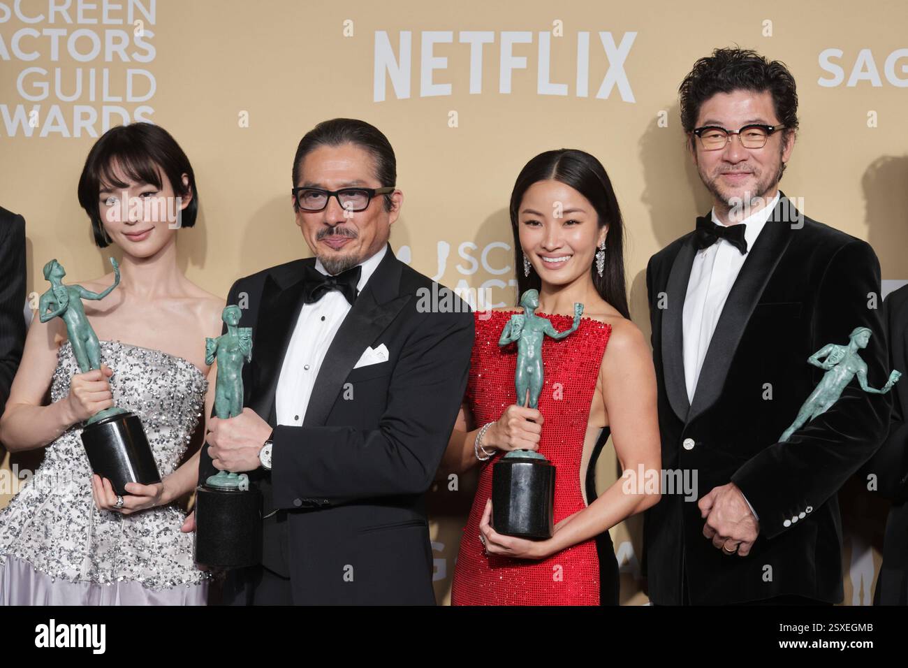 Cast of Shogun - Moeka Hoshi, Hiroyuki Sanada, Anna Sawai, and Tadanobu Asano winners of ...
