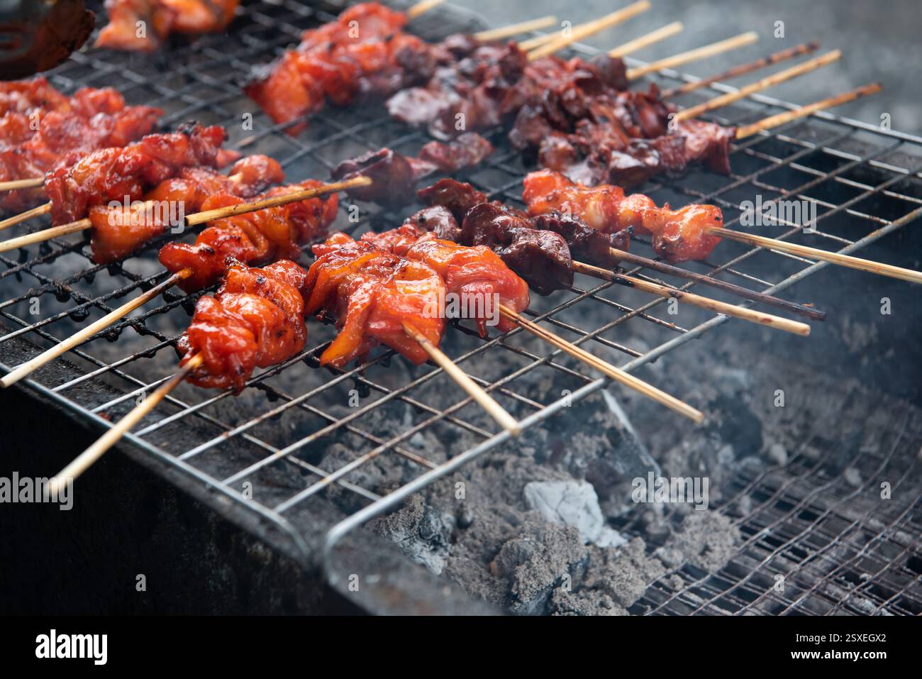 Grilled chicken sauce is a Thai barbeque food by chicken and sauce ...