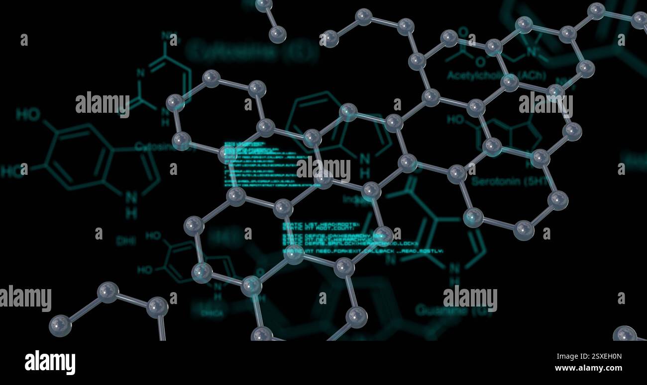 Molecular structure and chemical formulas, scientific data processing image Stock Photo - Alamy
