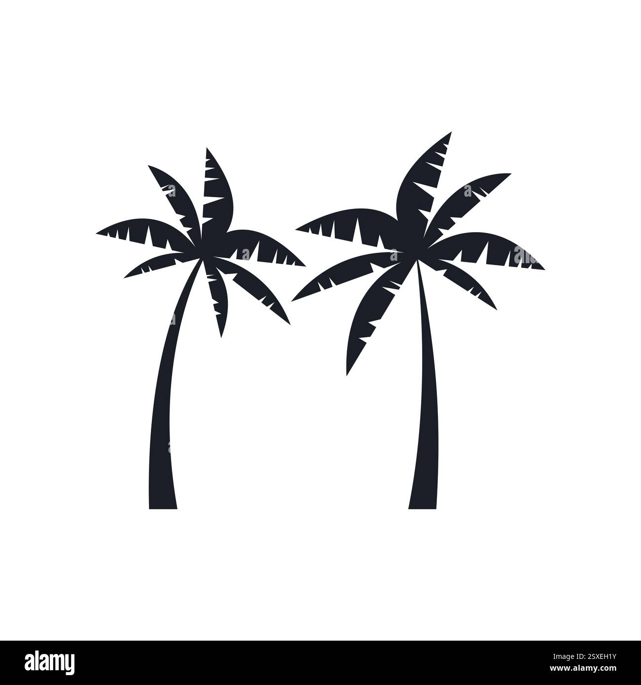 Coconut tree vector silhouette. Editable, resizable, vector ...