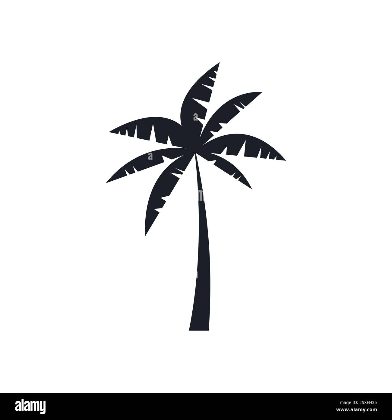 Coconut tree vector silhouette. Editable, resizable, vector ...