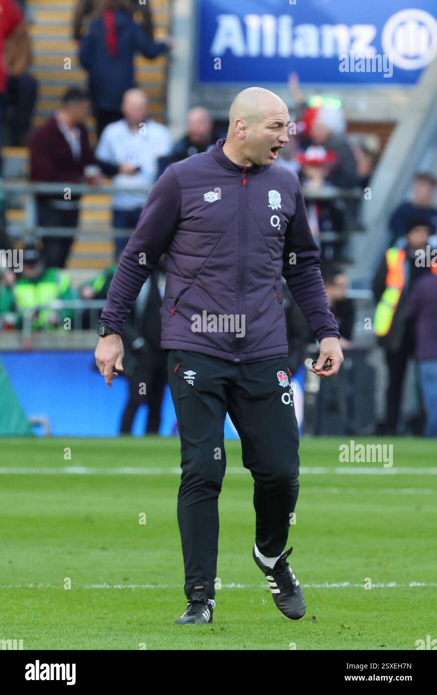 England's Coach Steve Borthwick before kick off during The Calcutta Cup Guinness Men's Six ...