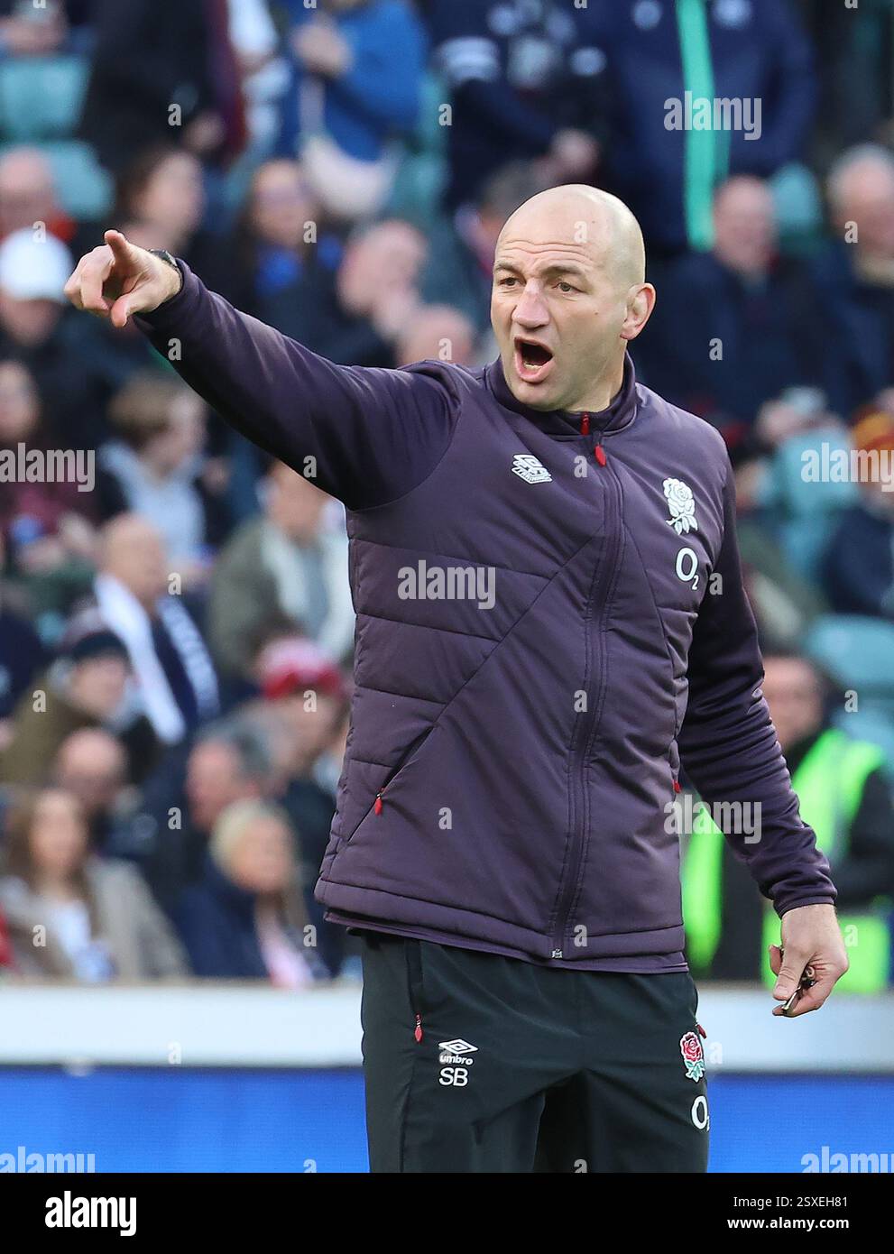 England's Coach Steve Borthwick before kick off during The Calcutta Cup Guinness Men's Six ...