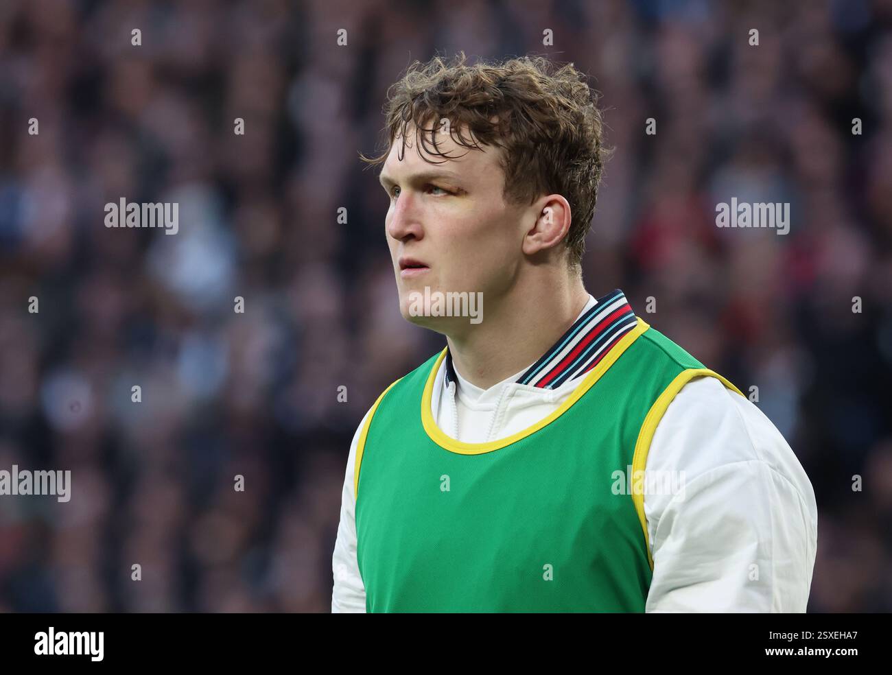 London, UK. 22nd Feb, 2025. England's Ted Hill in action during The ...
