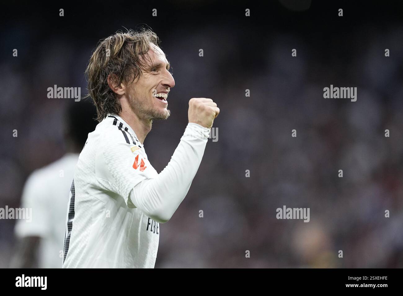 Luka Modric of Real Madrid celebrates a goal 1-0 during the Spanish ...