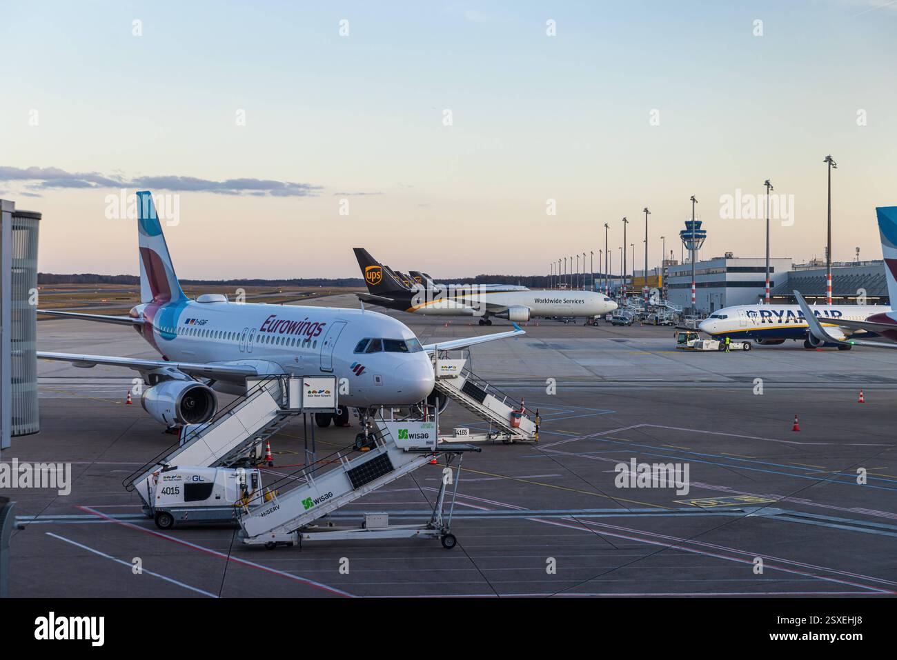 COLOGNE, GERMANY - FEBRUARY 23, 2025: Several cargo planes from the ...
