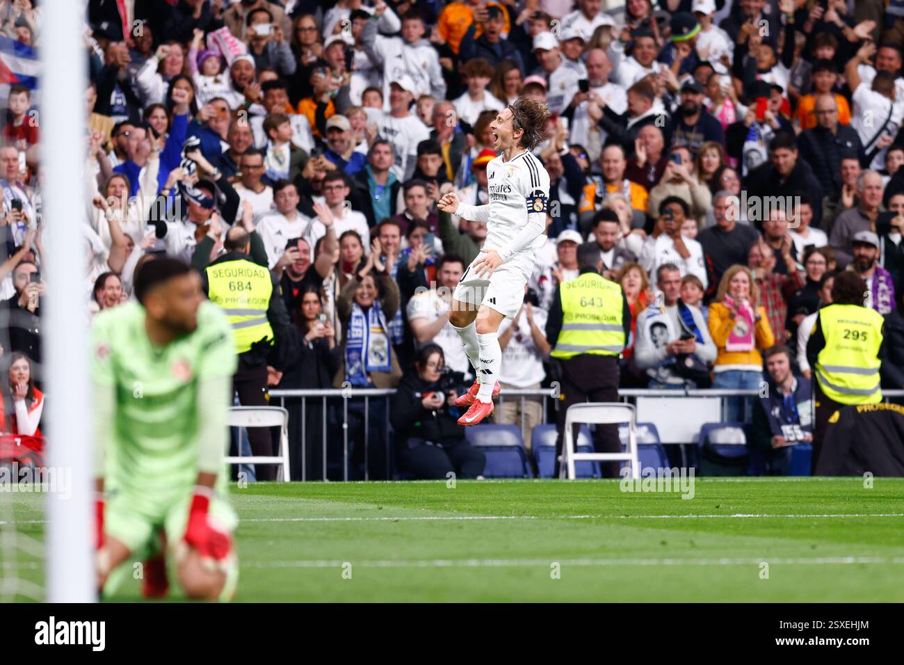 Luka Modric of Real Madrid celebrates a goal 1-0 during the Spanish ...