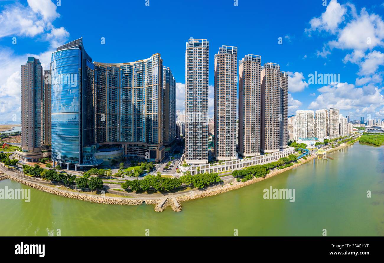 Aerial photography of urban scenery in Macau Peninsula and Zhuhai, China Stock Photo - Alamy