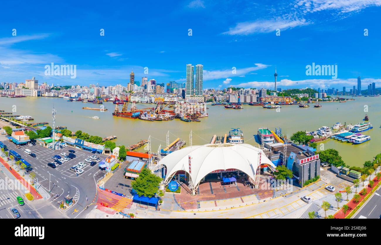 Aerial photography of urban scenery in Macau Peninsula and Zhuhai, China Stock Photo - Alamy