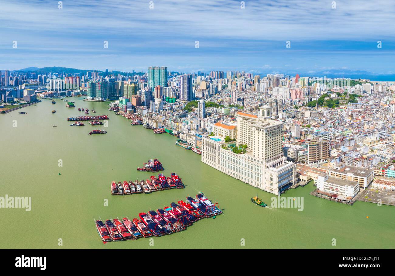 Aerial photography of urban scenery in Macau Peninsula and Zhuhai, China Stock Photo - Alamy