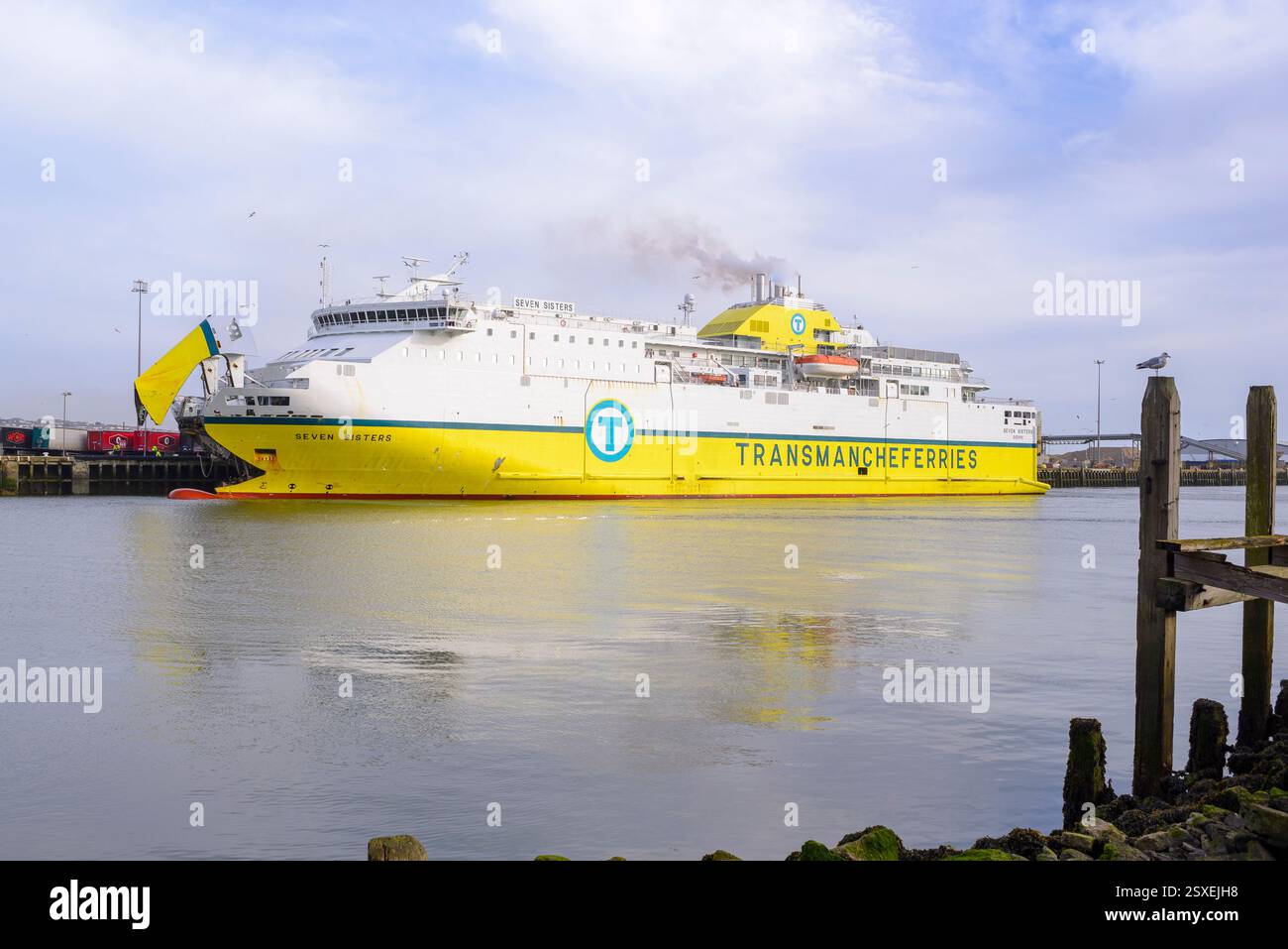 Transmancheferries Seven Sisters cross channel ferry arriving into ...