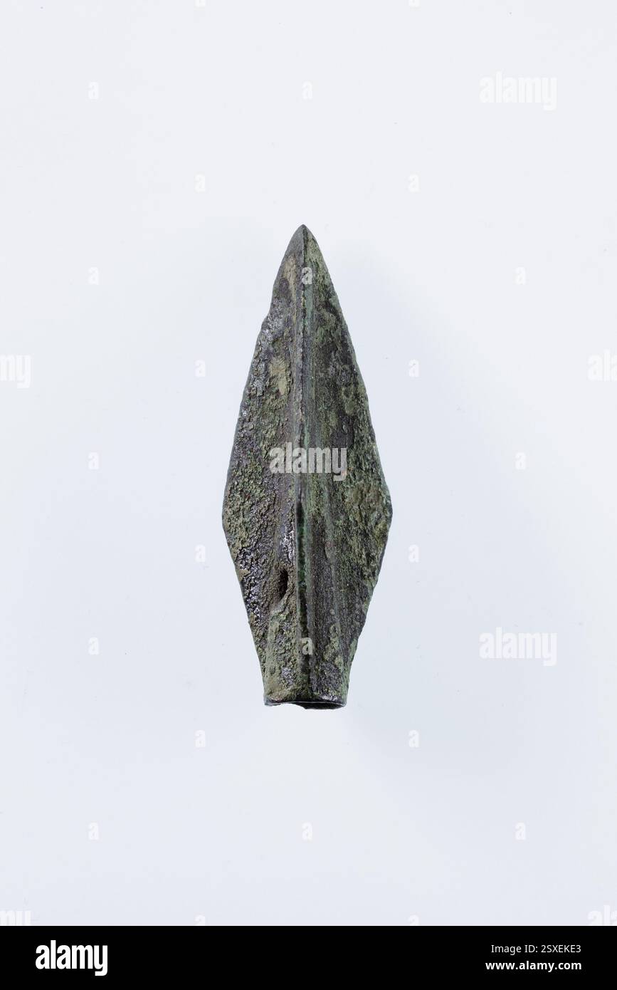 A late-period bronze or copper alloy arrow point from Ancient Egypt ...