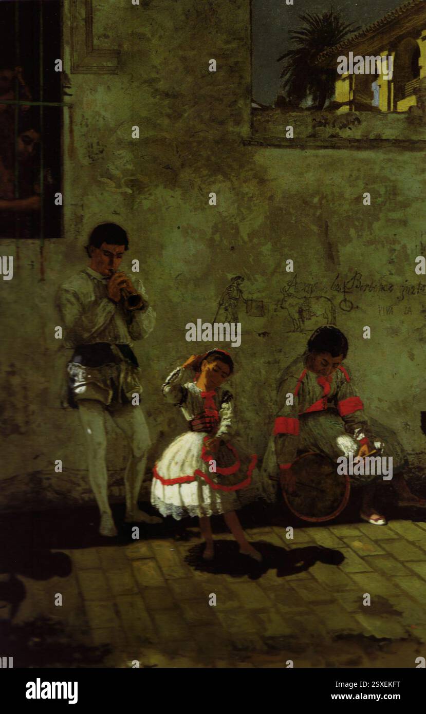 Thomas Eakins’ 1870 painting, A Street Scene in Seville, portrays ...