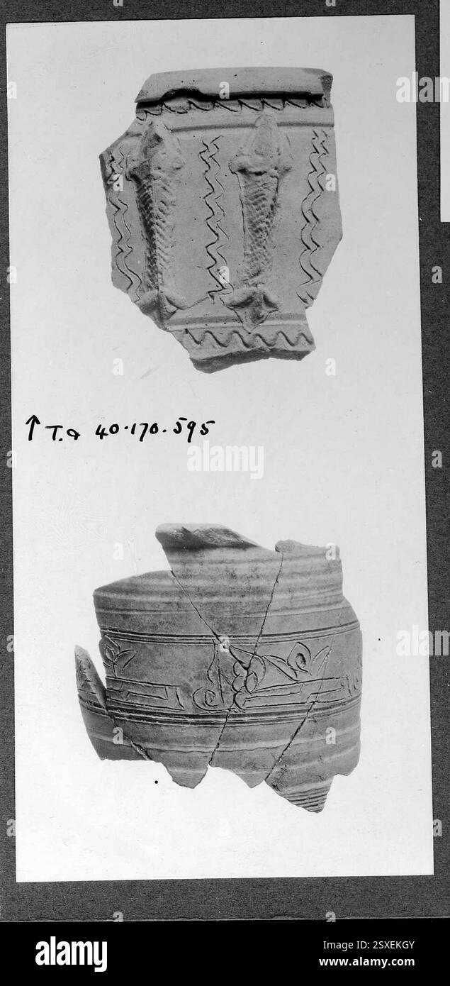 This jar fragment, excavated at Qanat Tepe in Nishapur, dates from the ...