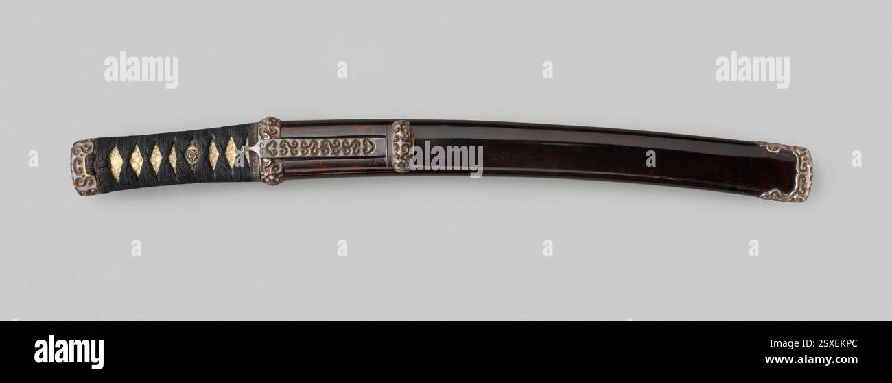 This Japanese wakizashi, a short sword typically worn with a katana ...