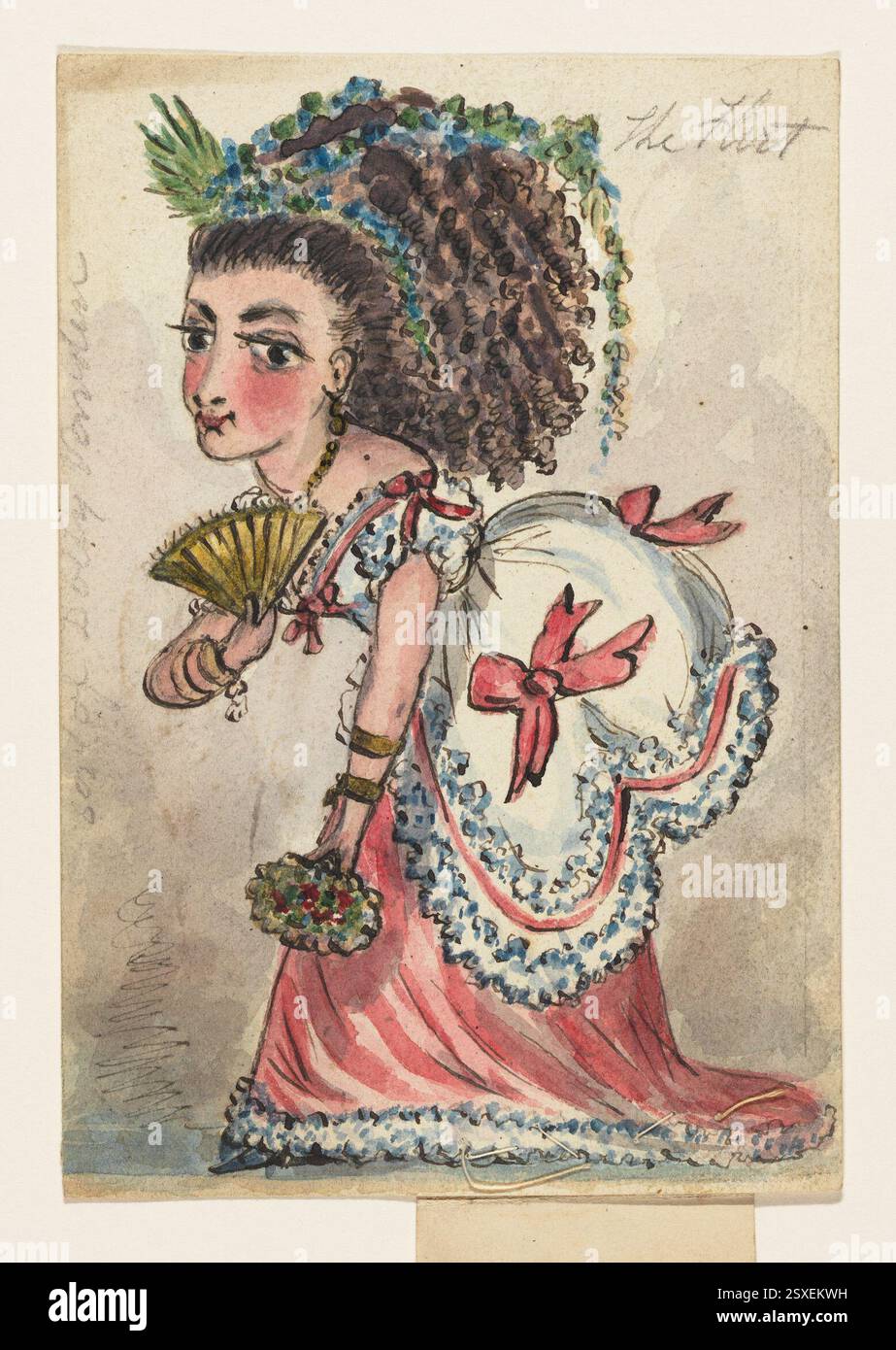 An original 1860 comic valentine illustration titled 'The Flirt ...