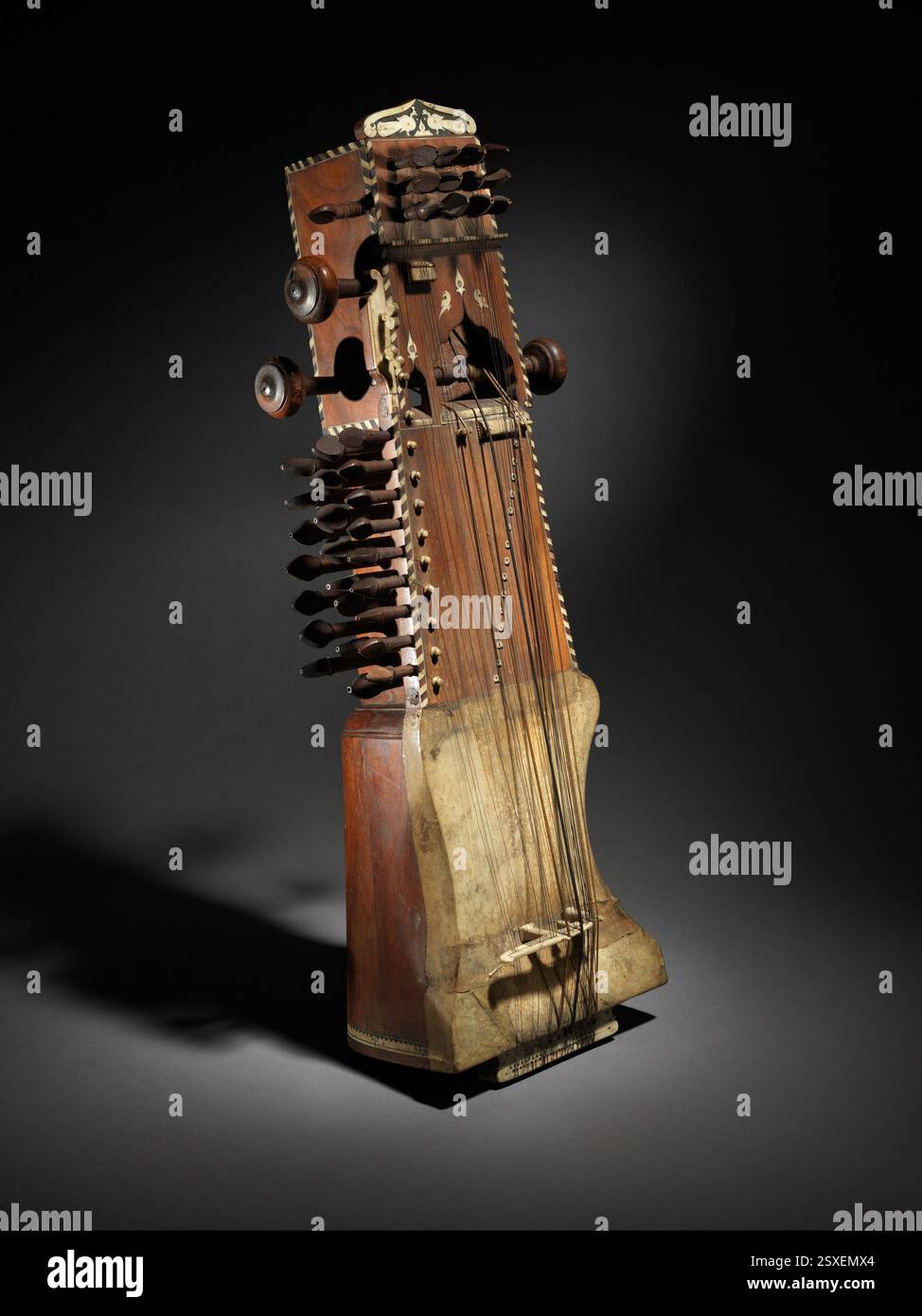 A traditional Indian sarangi, a bowed string instrument from northern ...