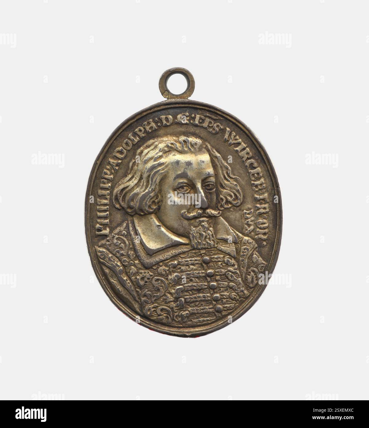 A silver medallion from 1623, depicting Philipp Adolf von Ehrenberg ...
