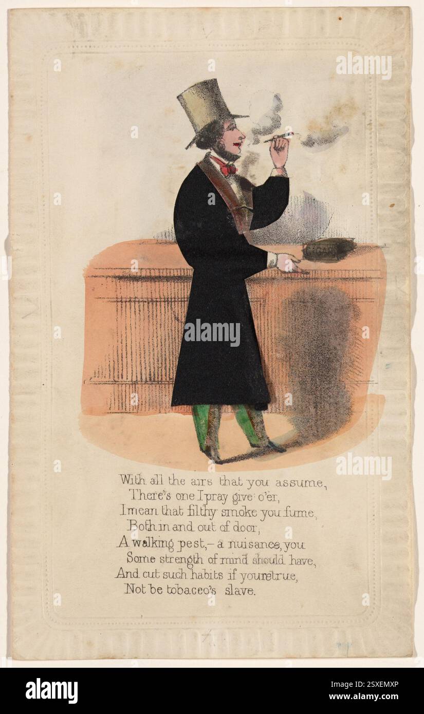 This anti-smoking comic valentine from the mid-19th century uses humor ...