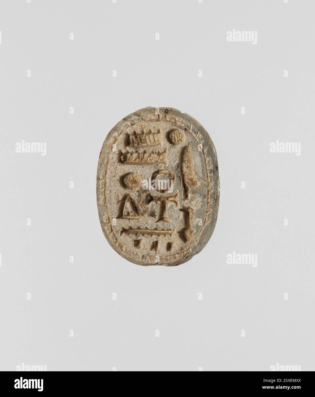 Scarab from the Napatan Period, 750-300 BC, made of glazed steatite. It ...