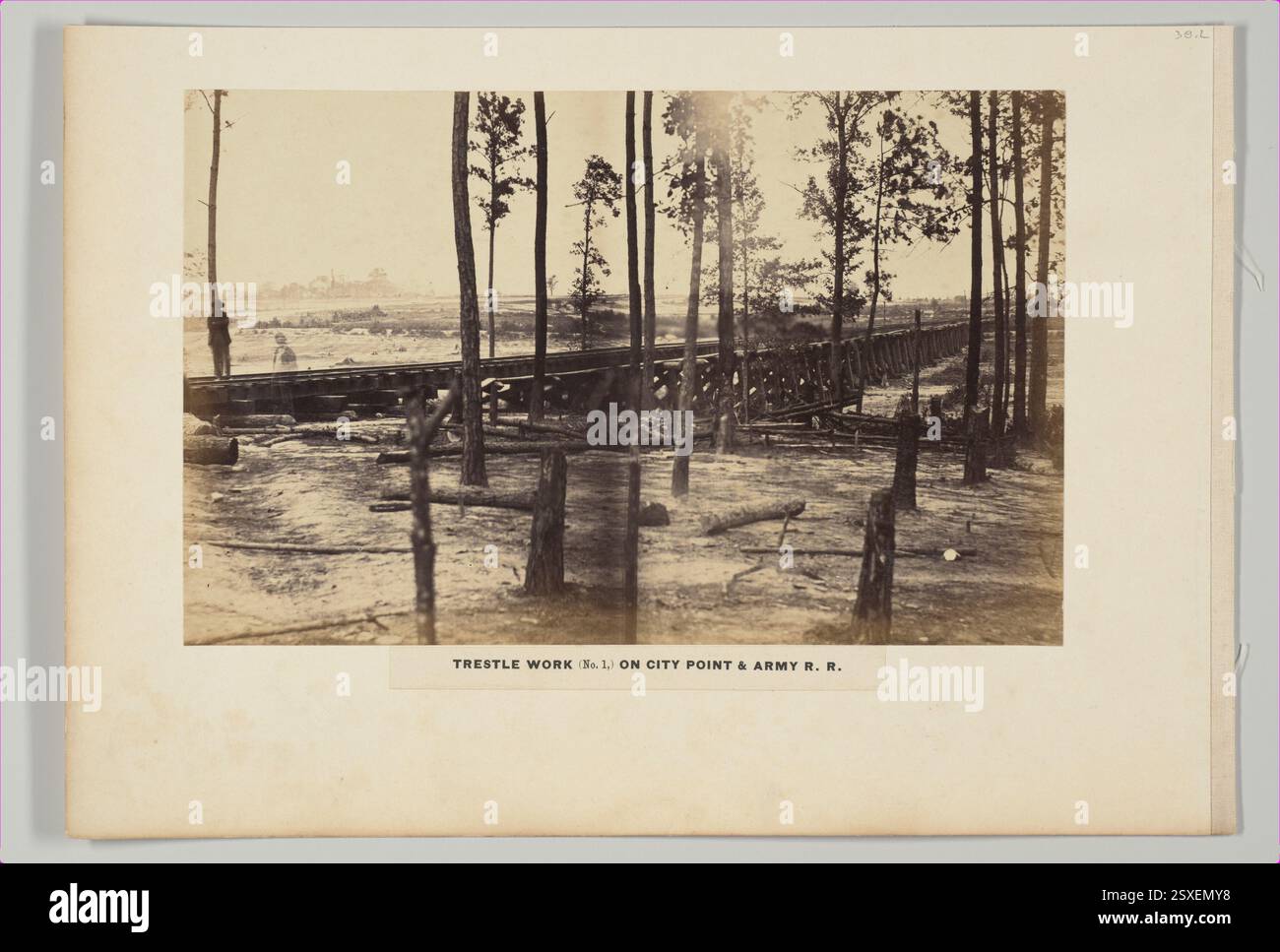 This photograph by Andrew Joseph Russell shows trestle work on the City ...