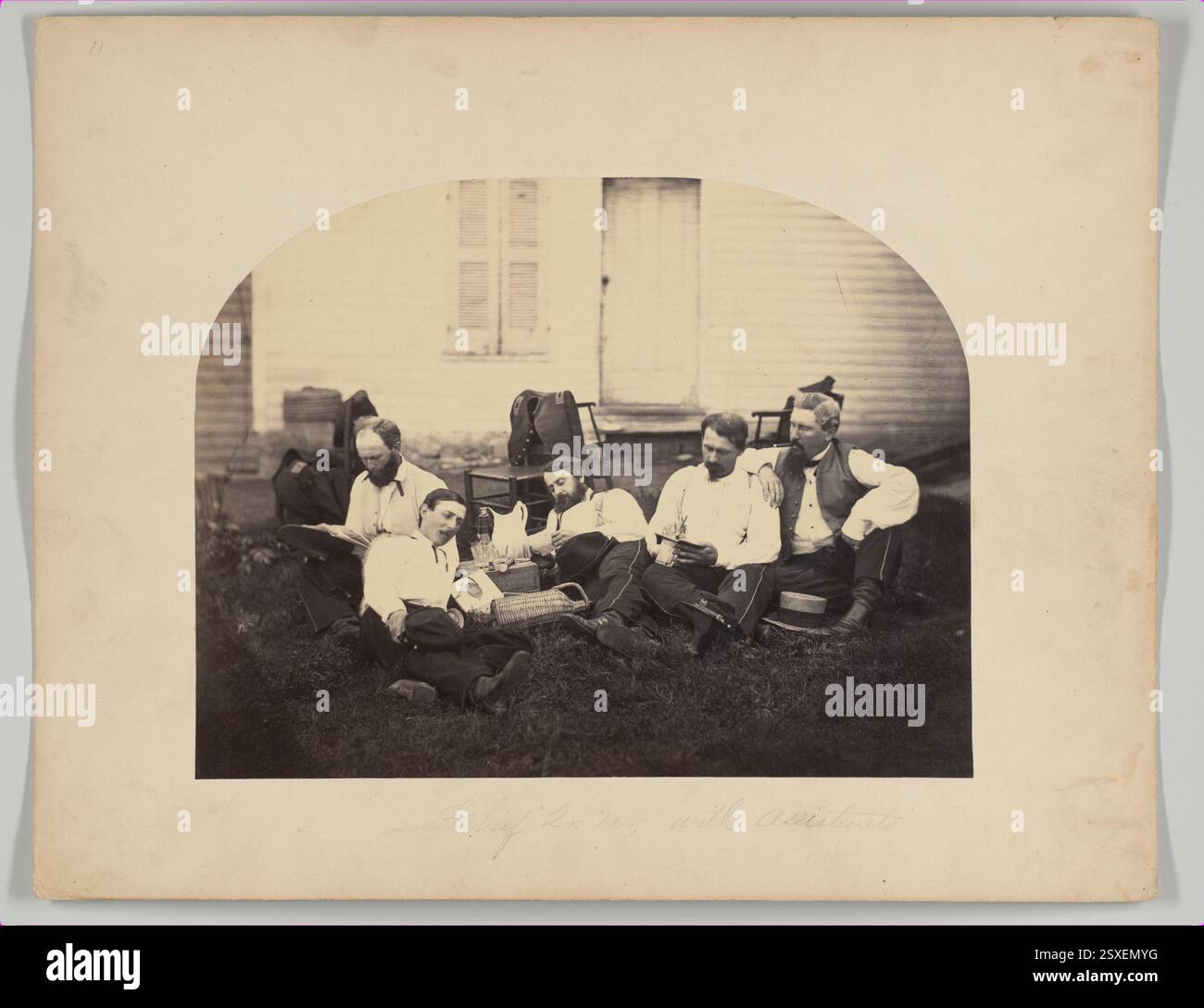 A photograph of the Chief Quartermaster with assistants at Camp Nelson ...