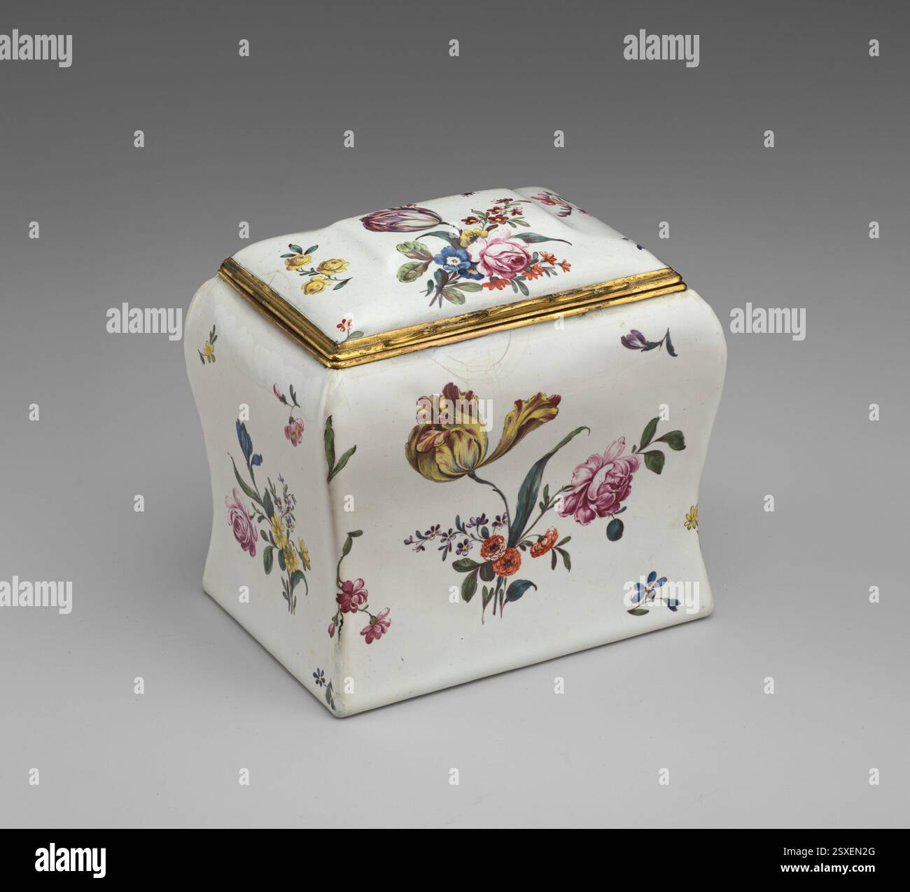 Tea caddy, British, Battersea, second half of the 18th century, enamel ...