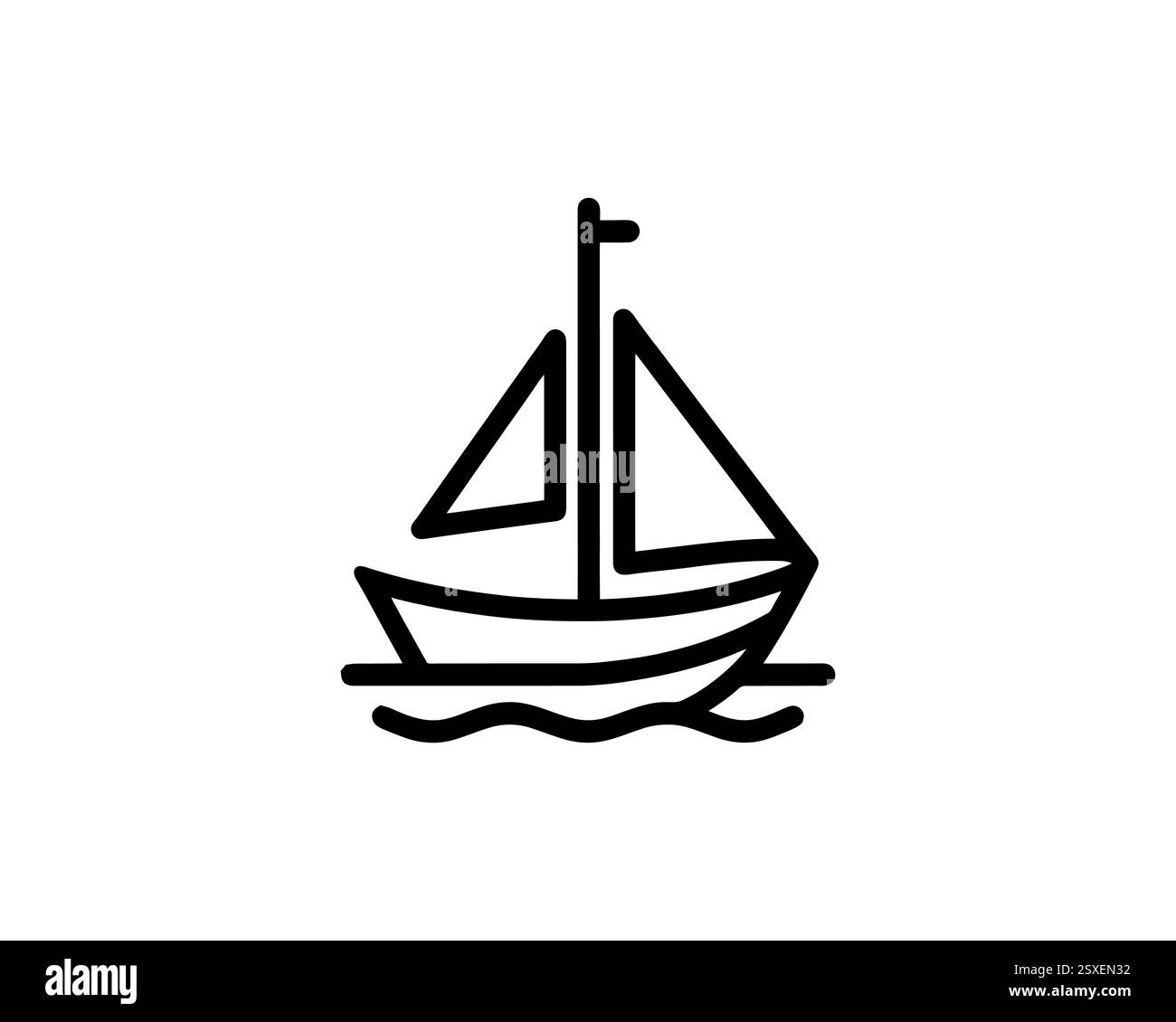 Boat logo design icon outline vector template Stock Vector Image & Art ...