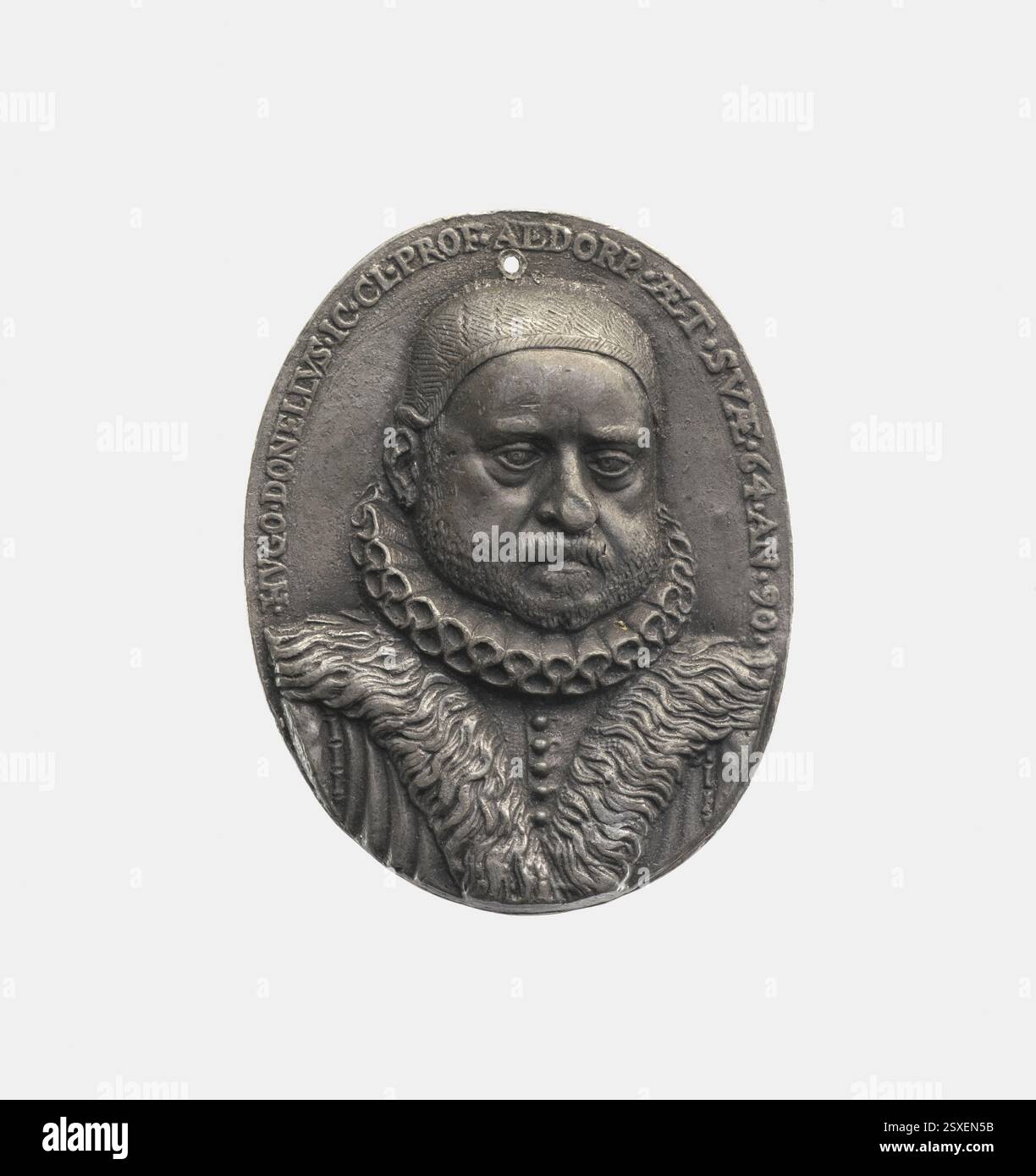 A lead medallion depicting Hugo Donellus, a renowned law scholar from ...