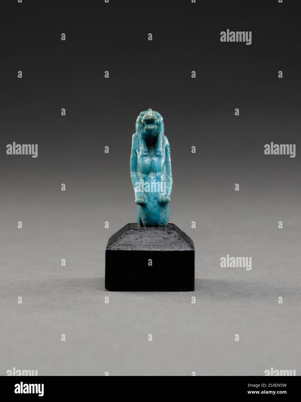 This broken turquoise faience statuette likely represents the hippo ...