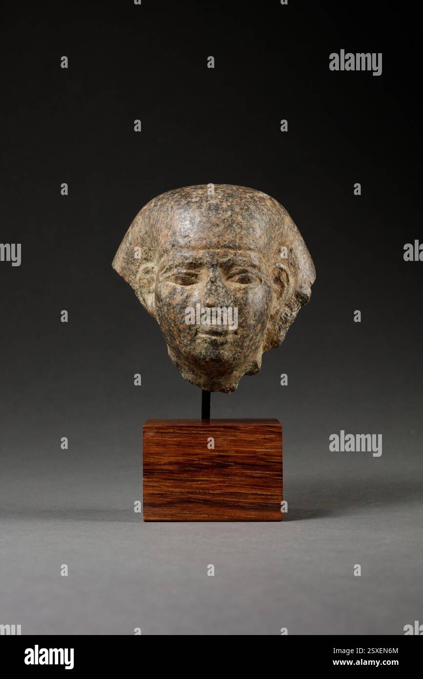 A Middle Kingdom Egyptian sculpture (ca. 1802–1650 BC) of a man’s head ...