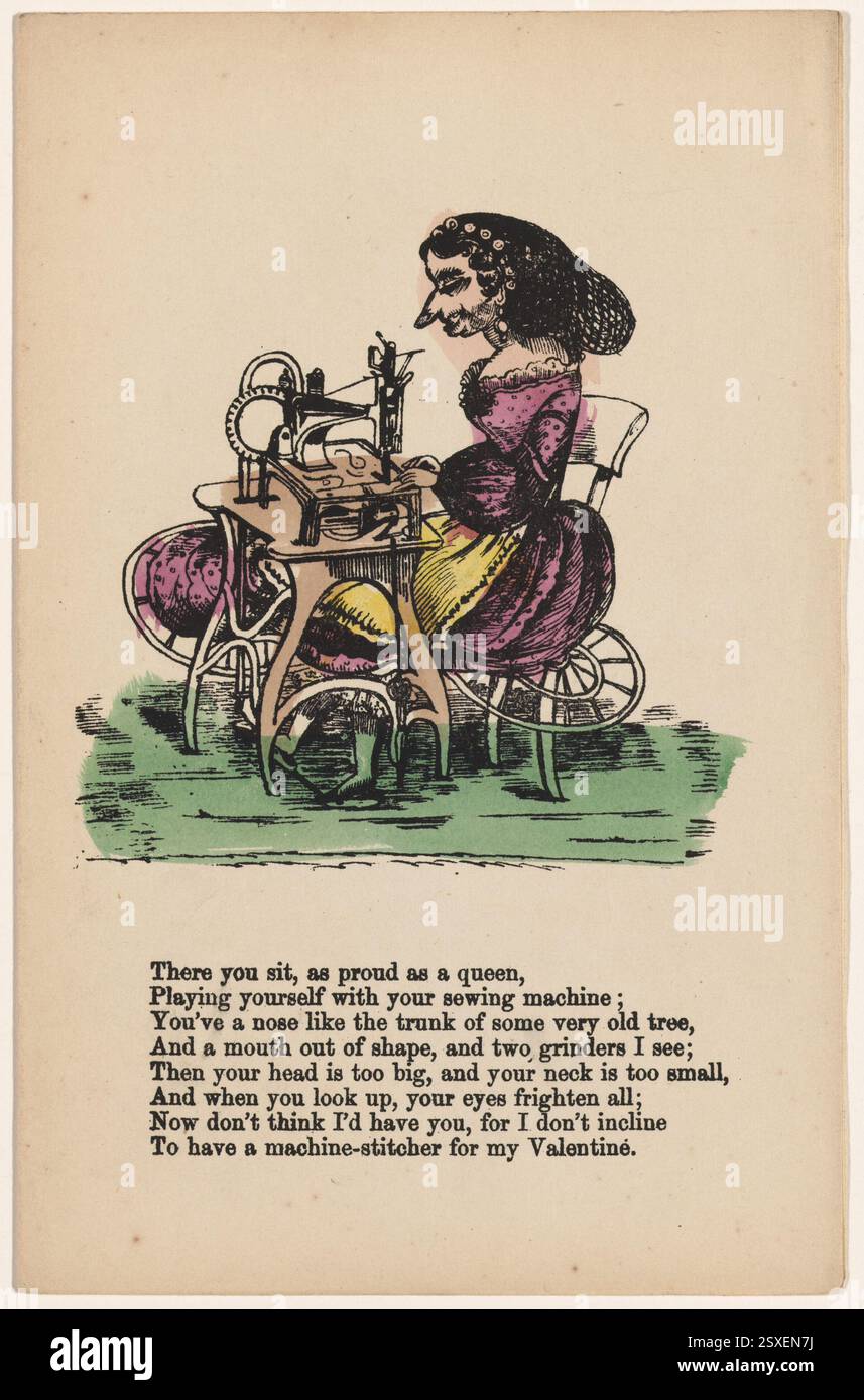 This comic valentine illustration from the mid-19th century humorously ...