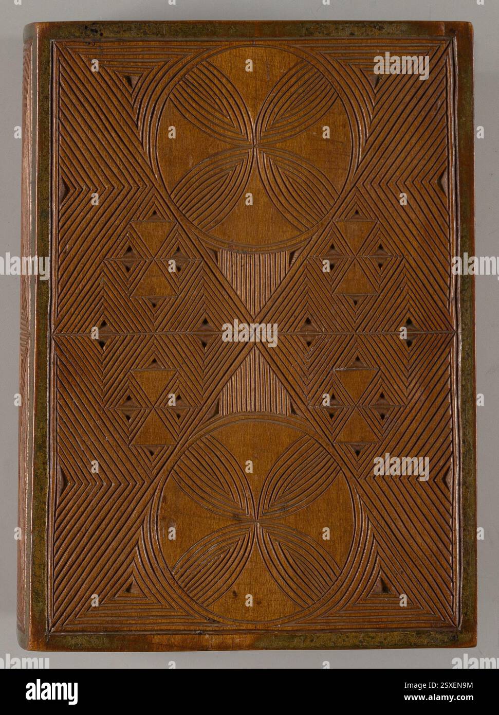 Bible box (1815-1825) carved from one piece of wood with gold-painted ...