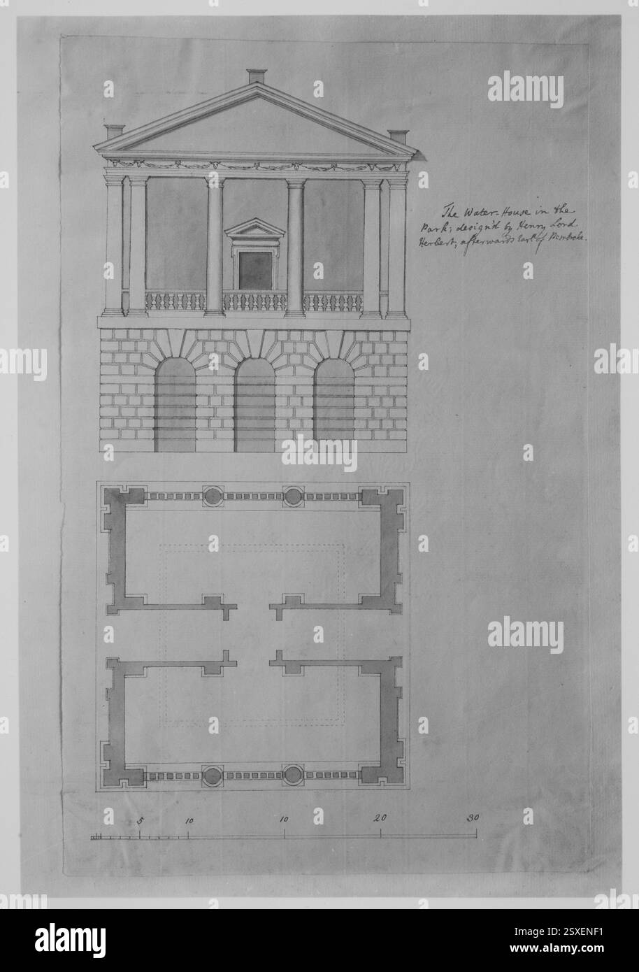 This architectural plan and elevation by Henry Herbert, 9th Earl of ...