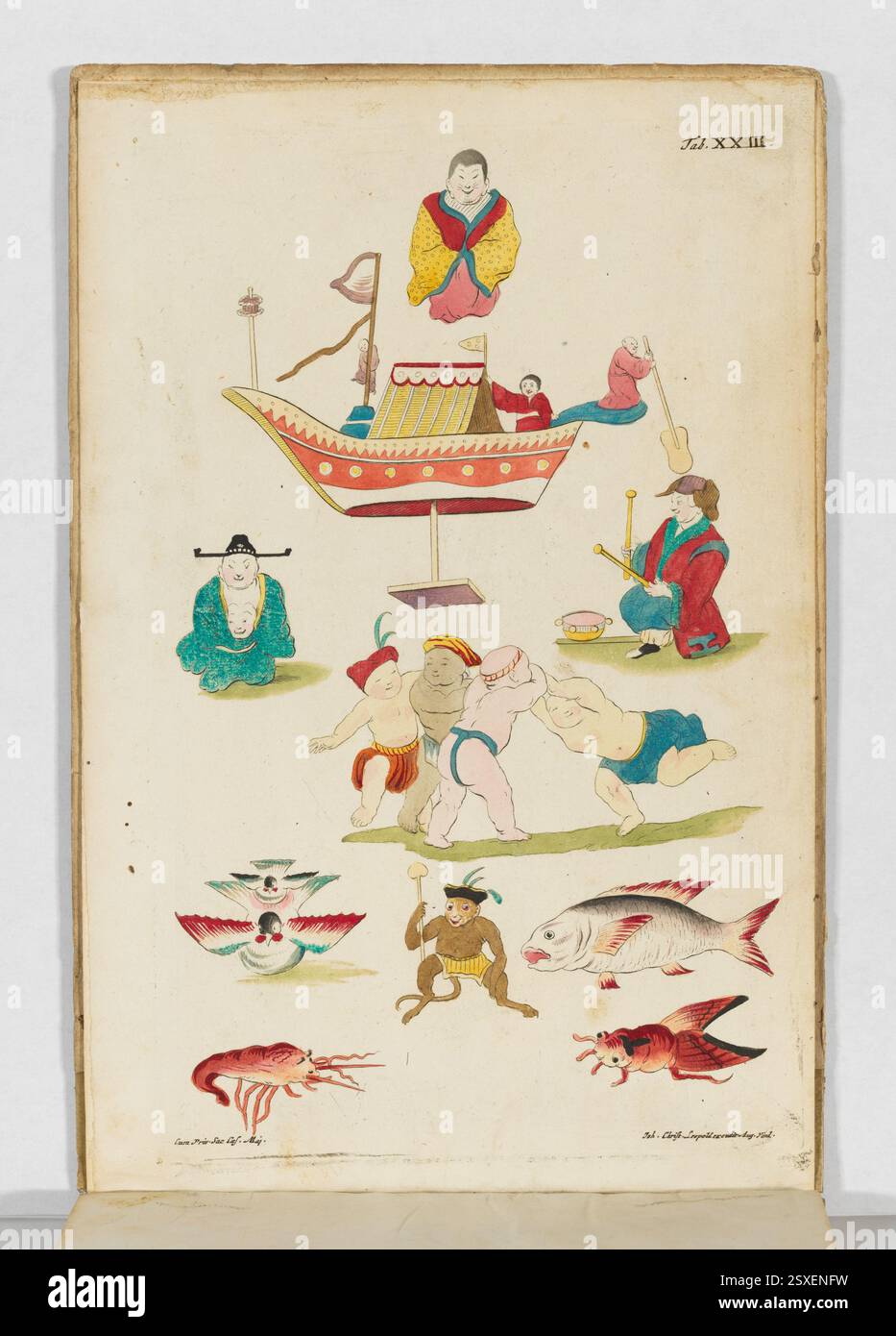 Engraving published in 1730 by Johann Christian Leopold, depicting a ...