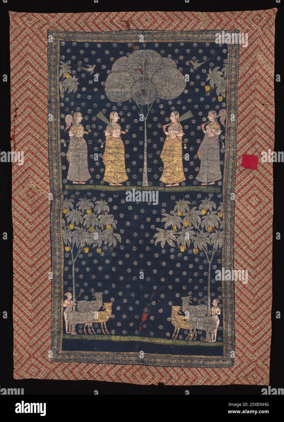 Temple cloth celebrating Krishna (pichhavai), India, Deccan, 19th ...
