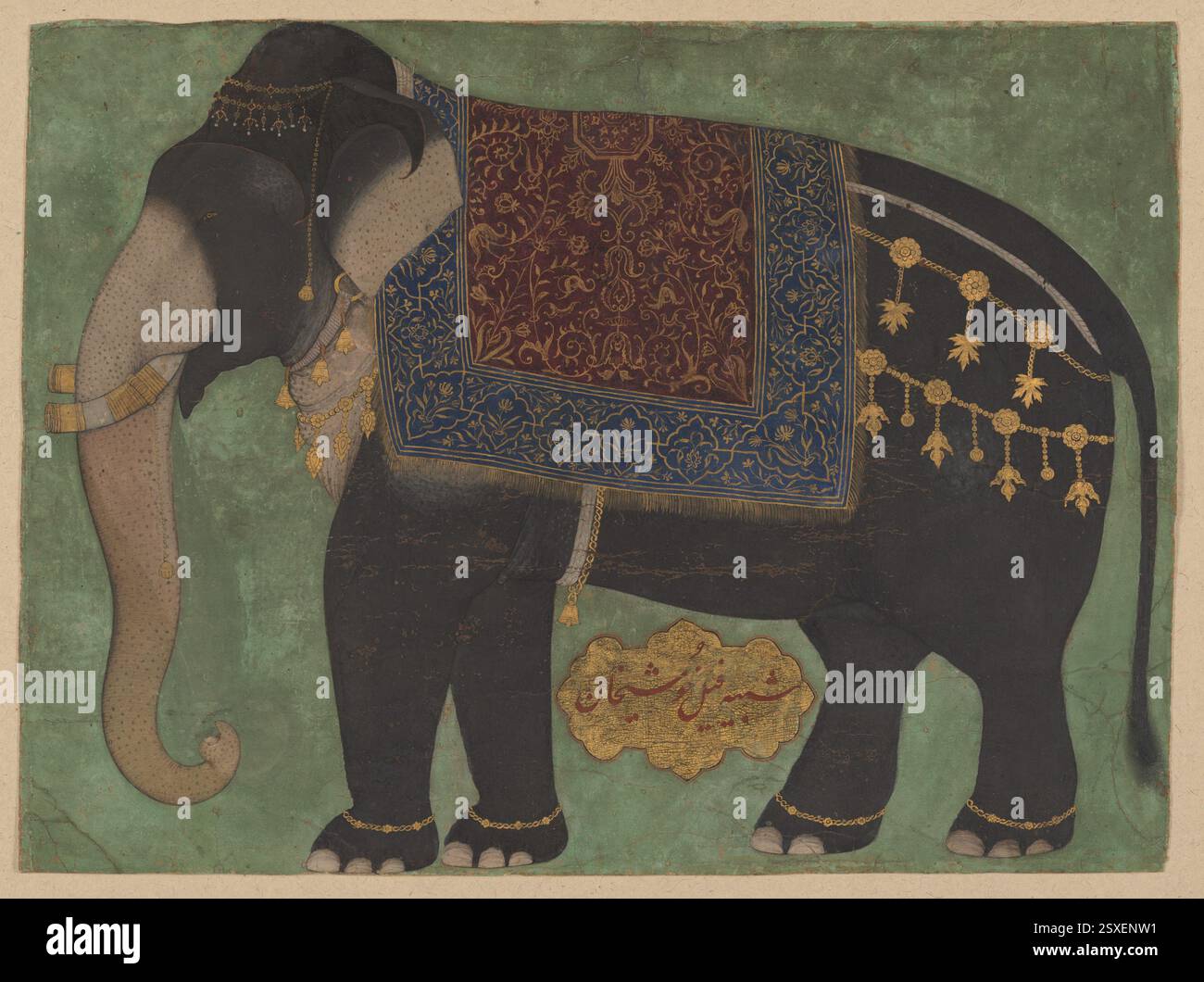 The Elephant Khushi Khan. ca. 1650. Opaque color and gold on paper ...