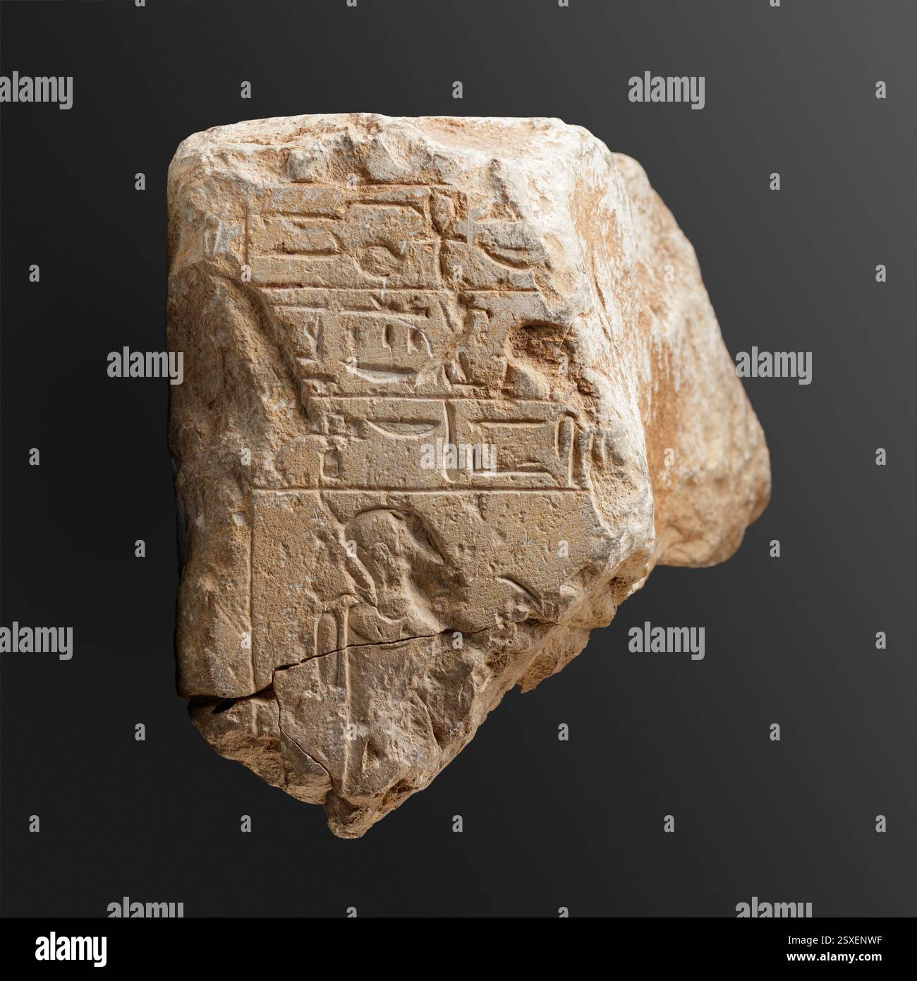 Limestone fragment of a shrine from the Second Intermediate Period (ca ...