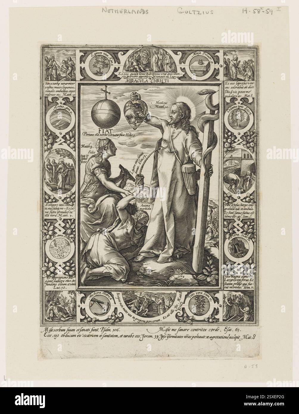 The Miraculous Healings of Christ, from Allegories Based on the Life of Christ, Hendrick ...