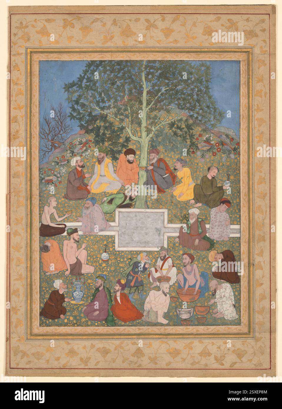 A Gathering of Dervishes, ca. 1605-10, an Indian painting depicting ...