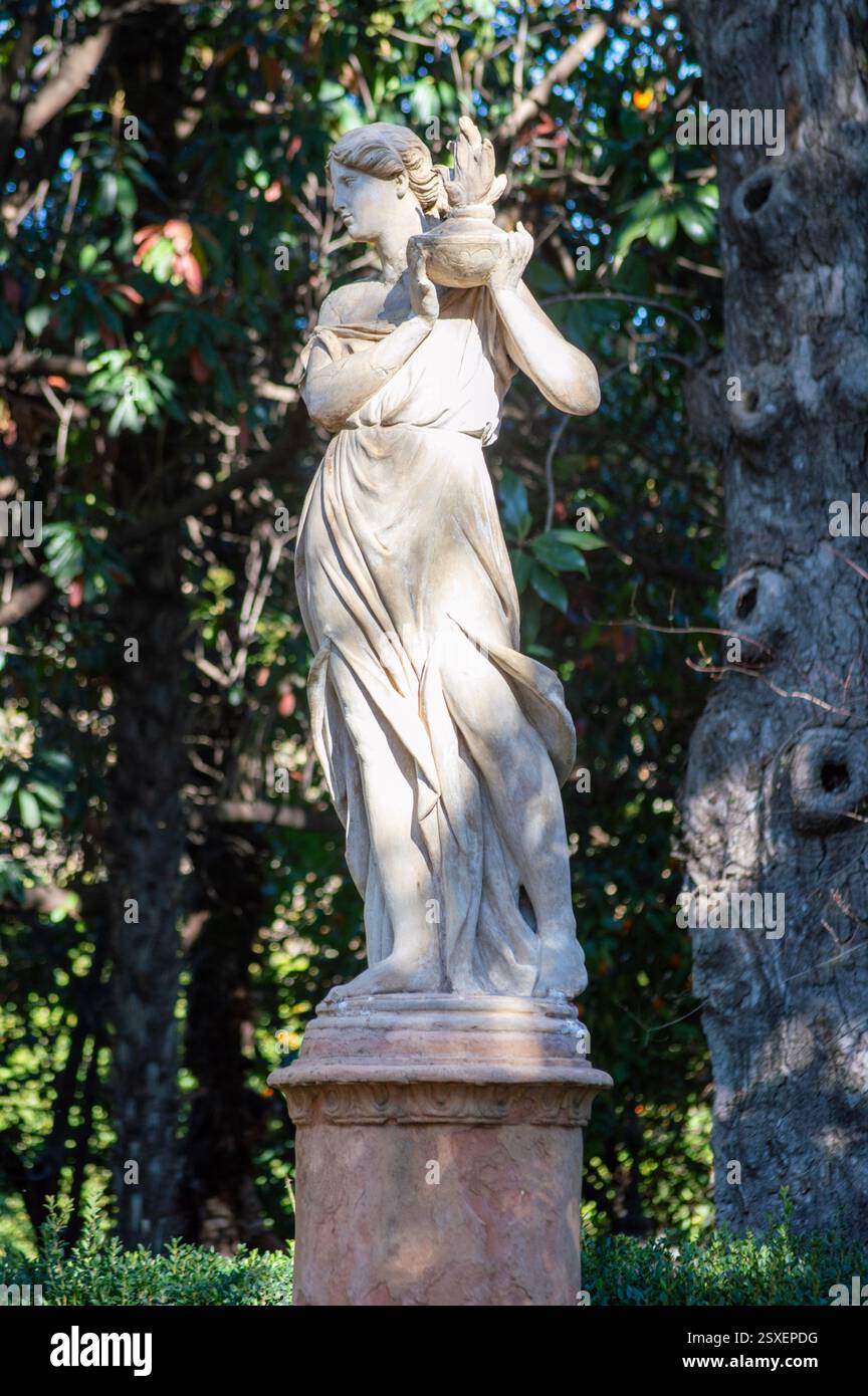 Allegory of Fire Statue in the French garden of the Carmen de los ...