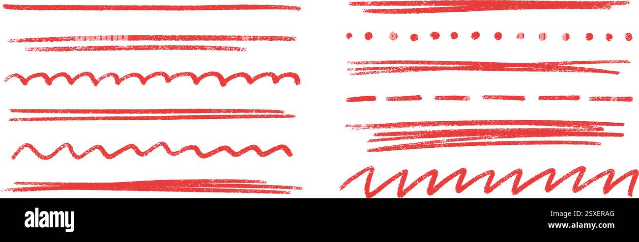 Chalk crayon underline collection Cut Out Stock Images & Pictures - Alamy