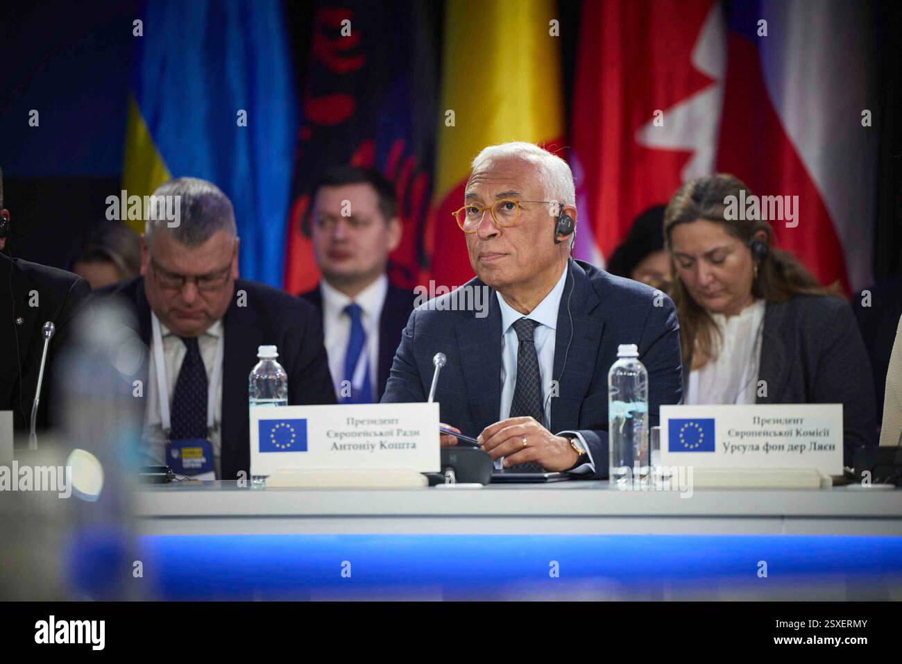 In this photo provided by the Ukrainian Presidential Press Office ...